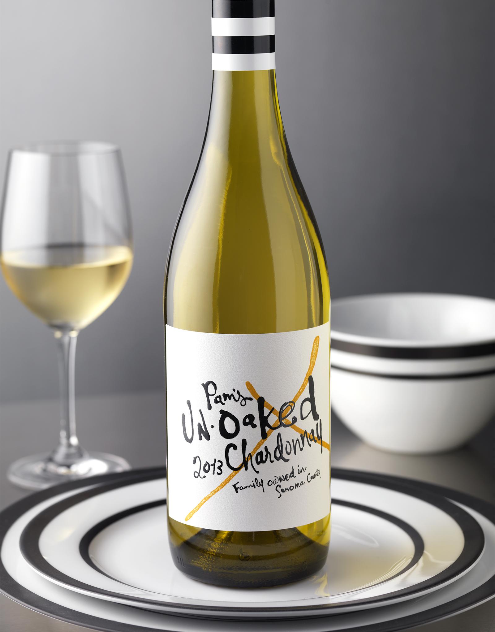 Pam’s Unoaked Chardonnay Wine Design | CF Napa Brand Design