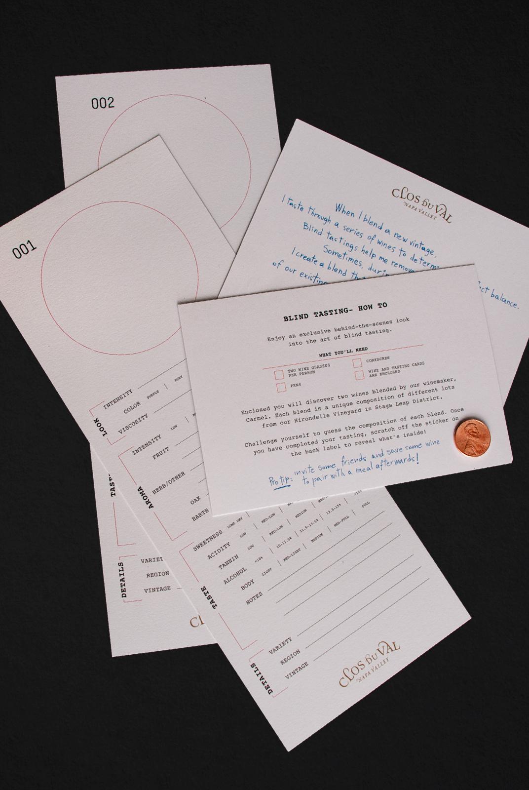 Clos du Val Blind Tasting Wine Design | CF Napa Brand Design