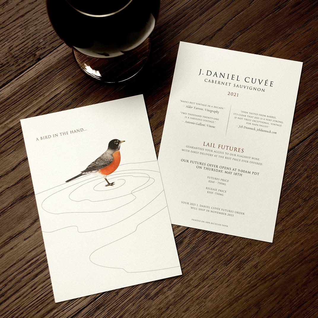 Lail Vineyards J. Daniel Cuvée Mailer | CF Napa Brand Design