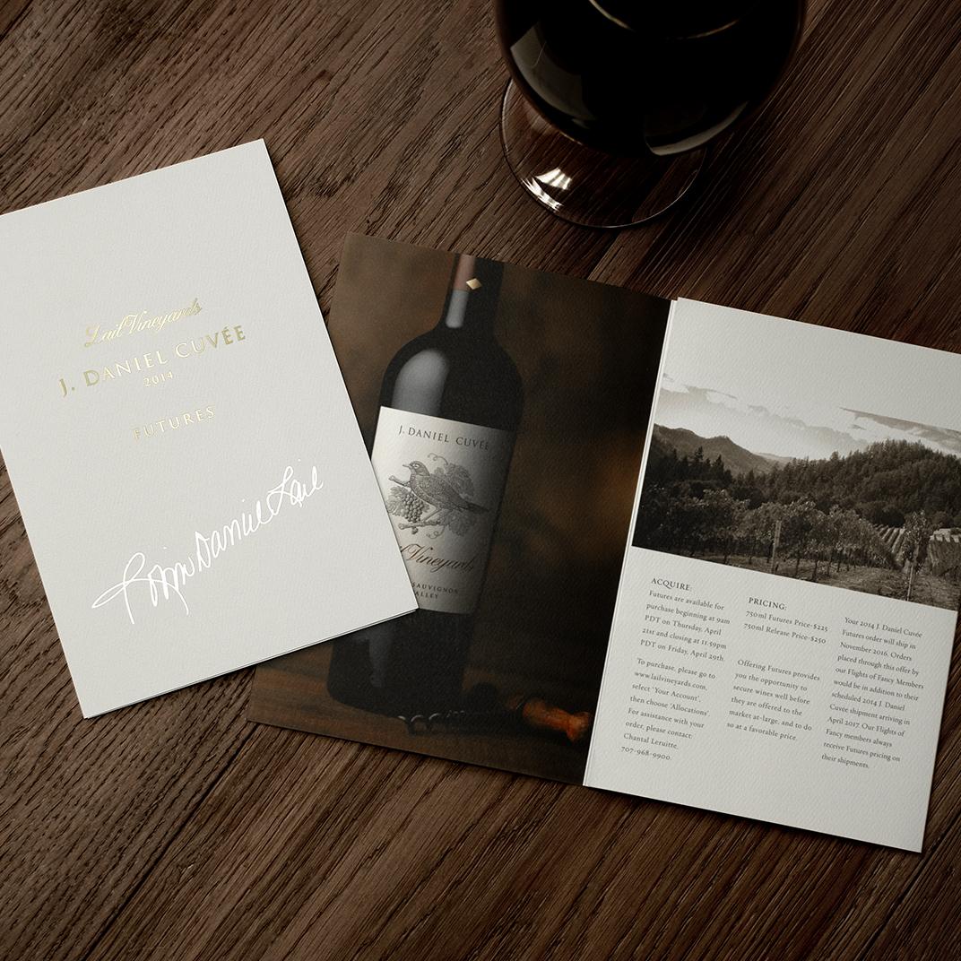 Lail Vineyards J. Daniel Cuvée Mailer | CF Napa Brand Design